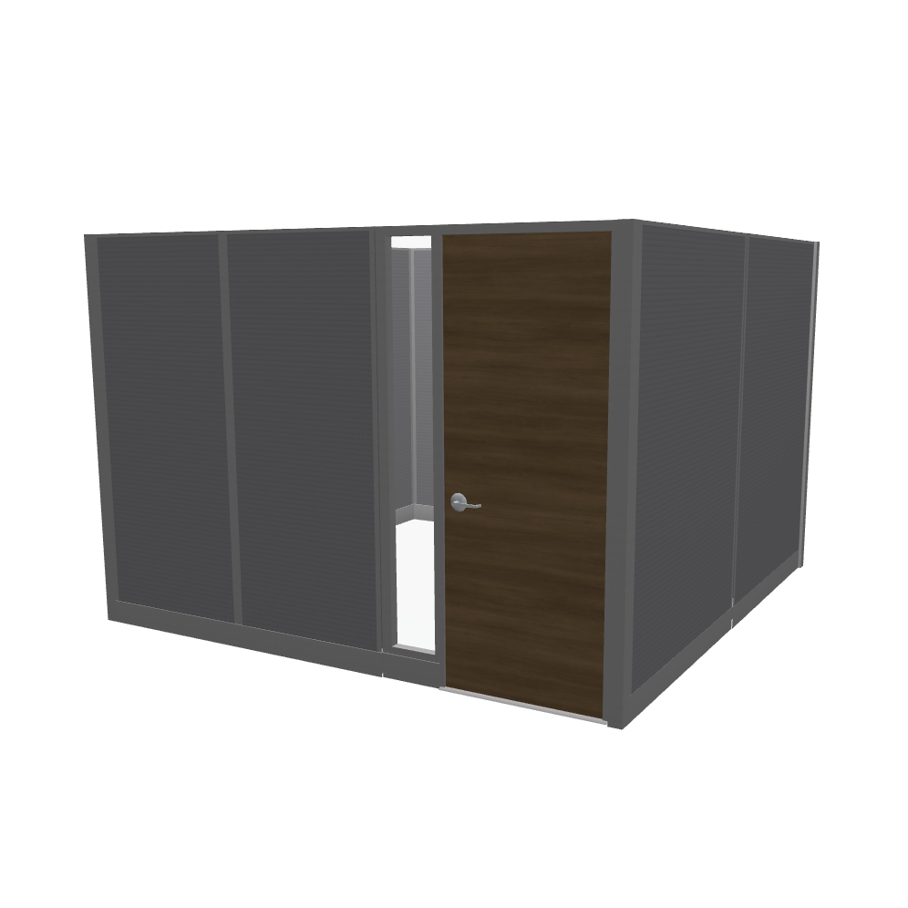 All Fabric Modern Office Cubicle with Laminate Door