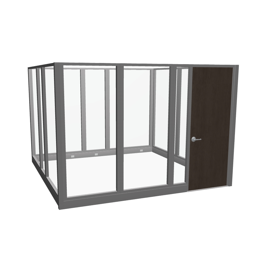 All Glass Modern Office Cubicle with Laminate Door